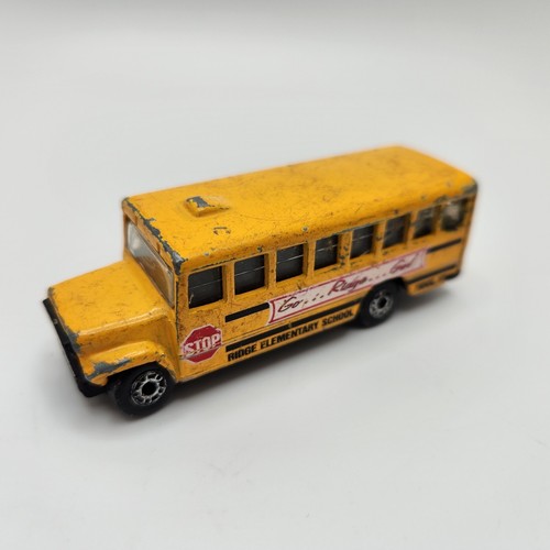 Matchbox 1985 School Bus Ridge Elementary School Yellow Toy Car 1:95 | eBay