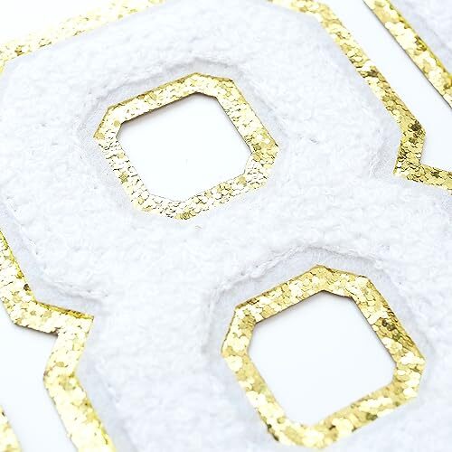 3PCS White Chenille Numbers Patch Large Size 4-1/2" Iron on Number ...