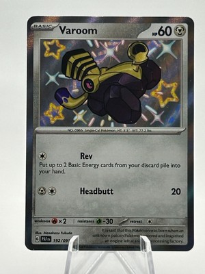 Varoom 192/91 Shiny Holo Rare Scarlet and Violet Paldean Fates Pokemon ...