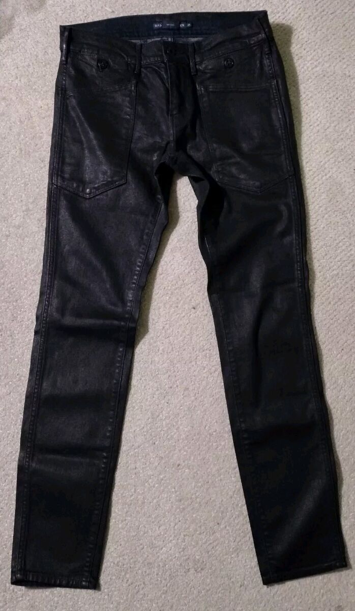 Ralph Lauren Waxed Denim Jeans Black Slim Straight Size Ralph Lauren Waxed Denim Jeans Black Slim Straight Size