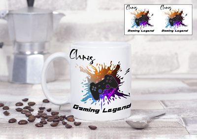 Personalised Ps4 mug Gaming Gamer Gift present Birthday Santa Xmas ...
