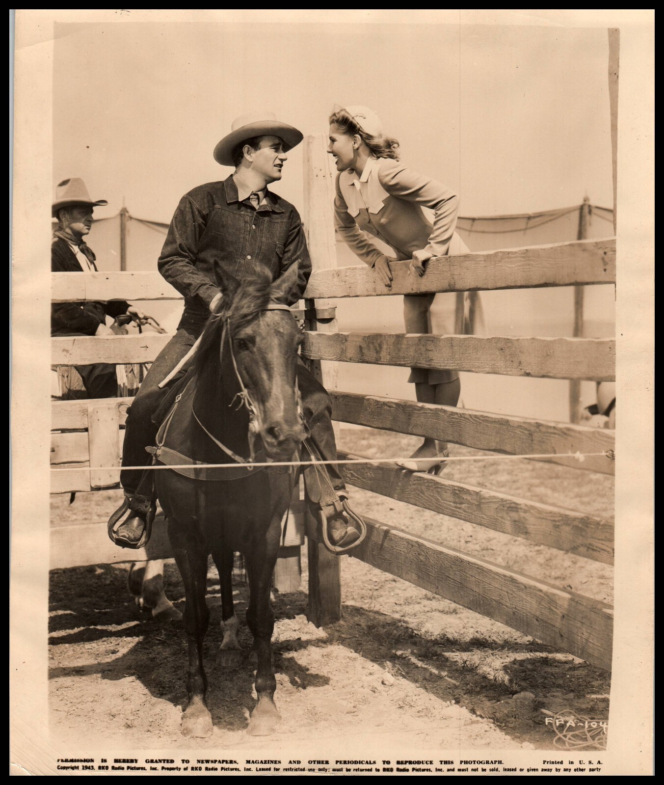 John Wayne + Jean Arthur in A Lady Takes a Chance (1943) PORTRAIT Photo ...