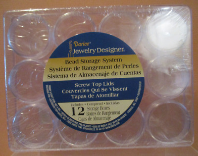 Darice 12 Bead/Craft Storage System plus Covered Tray | eBay