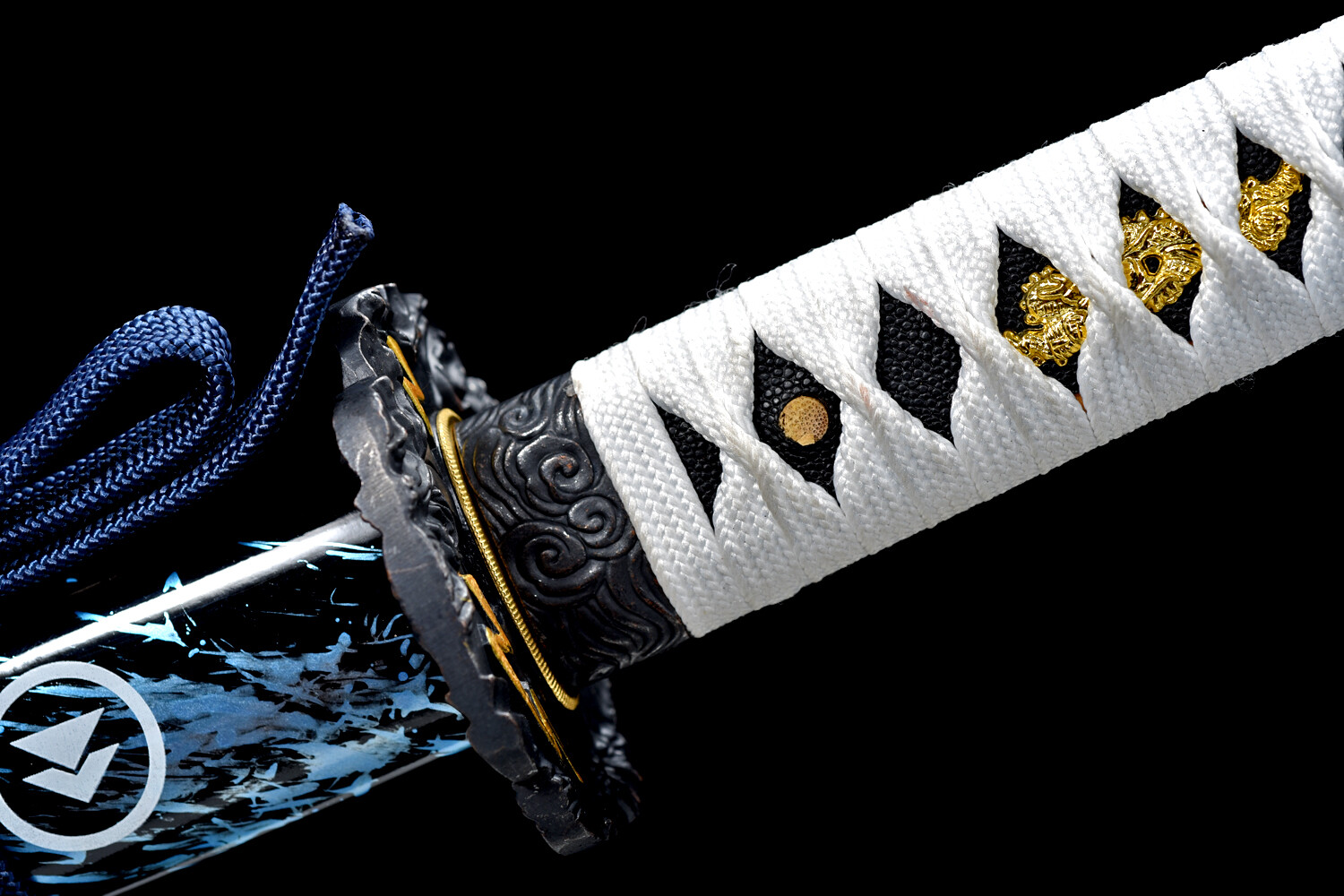 2PCS Japanese Sword Set Sharp Katana + Tanto Ghost of Tsushima Samurai ...