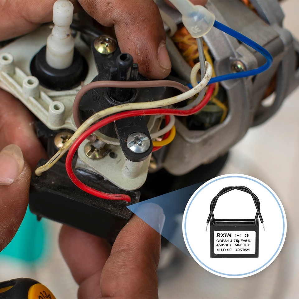 2 Pcs CBB61 Capacitor, 4.75uF 450V Plastic Ceiling Fan Capacitor | eBay