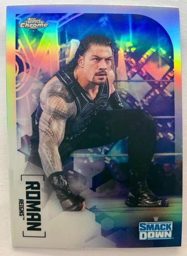 2020 Topps Chrome WWE Roman Reigns #50 Refractor MINT Wrestling Card ...