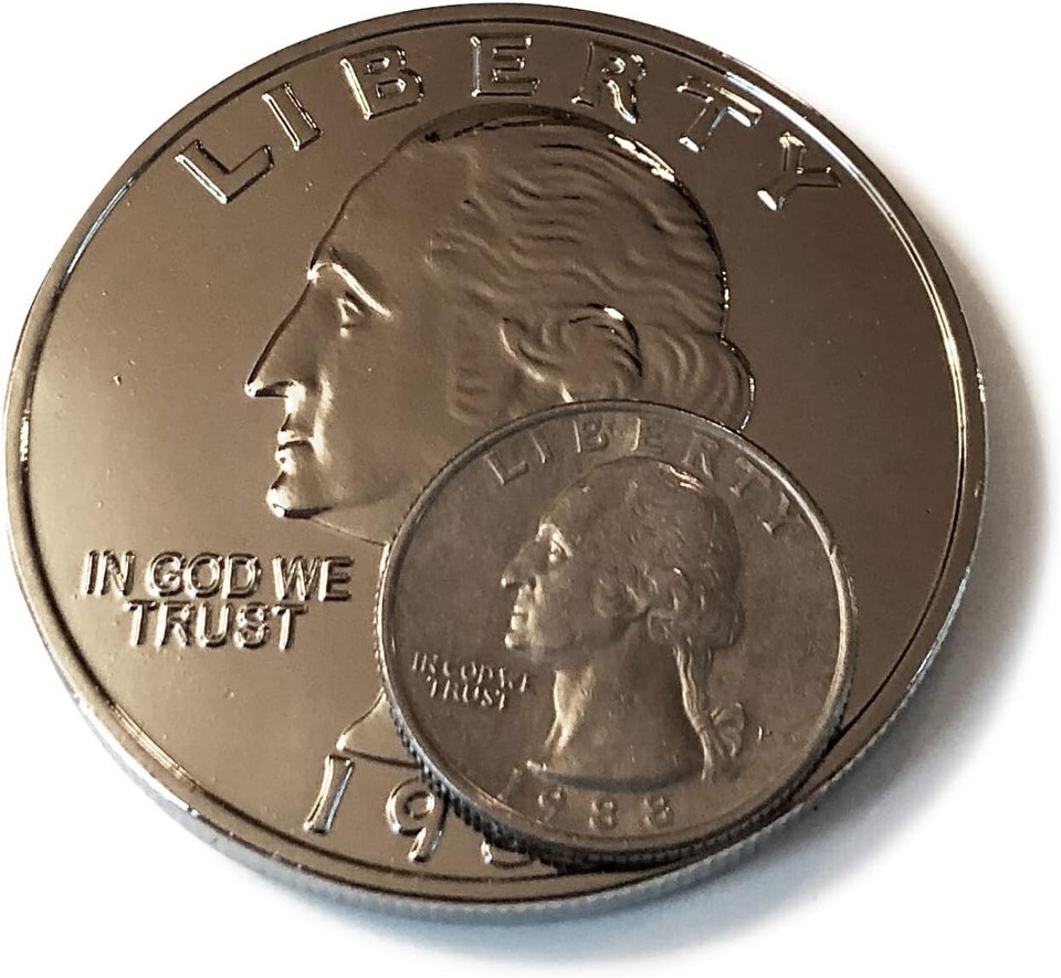 Super Jumbo Quarter, Magnetic Receptive (Huge) Quarter For Pranks and ...