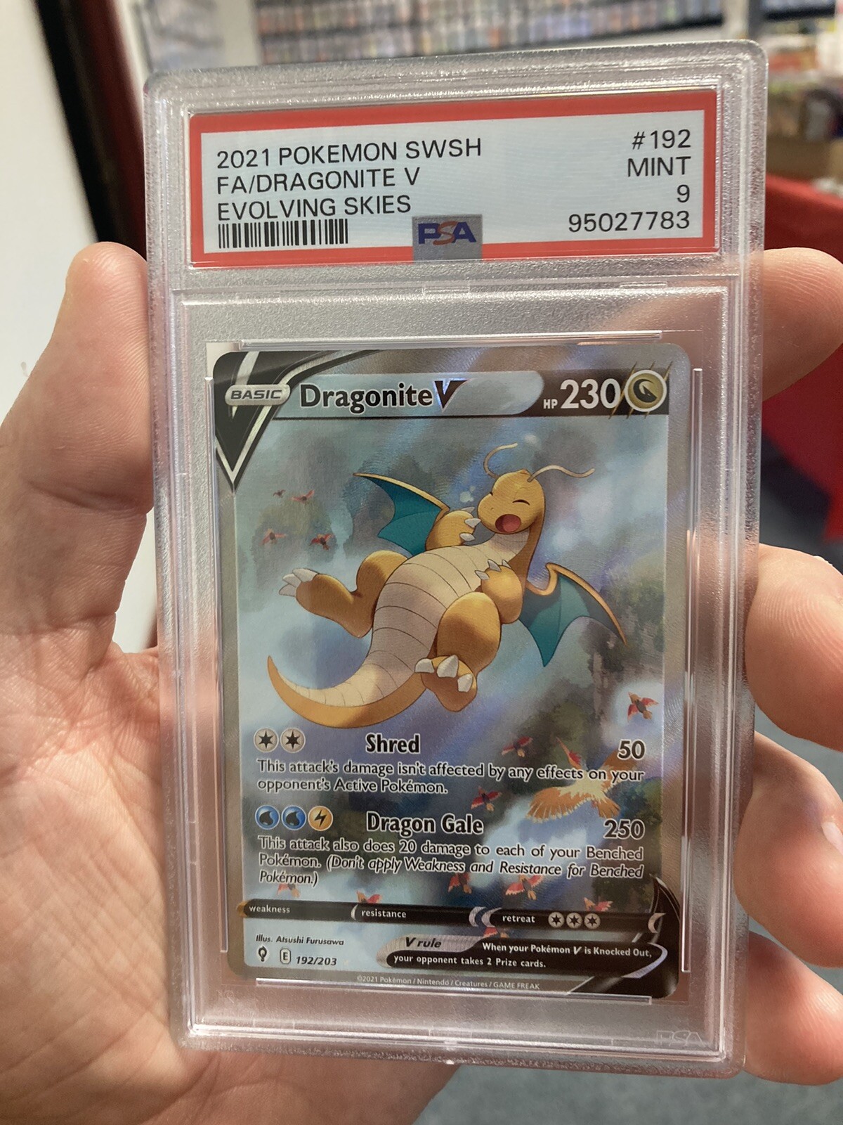 Dragonite V Alt Art 192/203 Evolving Skies 2021 Pokemon Card PSA 9 MINT ...