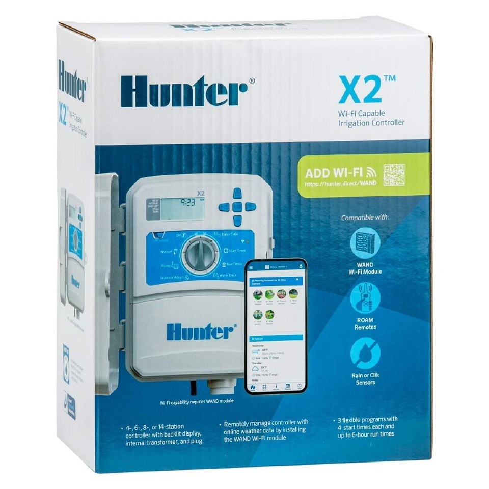 Hunter Industries Hydrawise X2 8-Station Outdoor Irrigation Controller ...