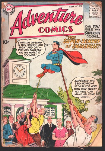 Adventure #252 1958-DC-Superboy-1st appearance of Red Kryptonite-Green ...