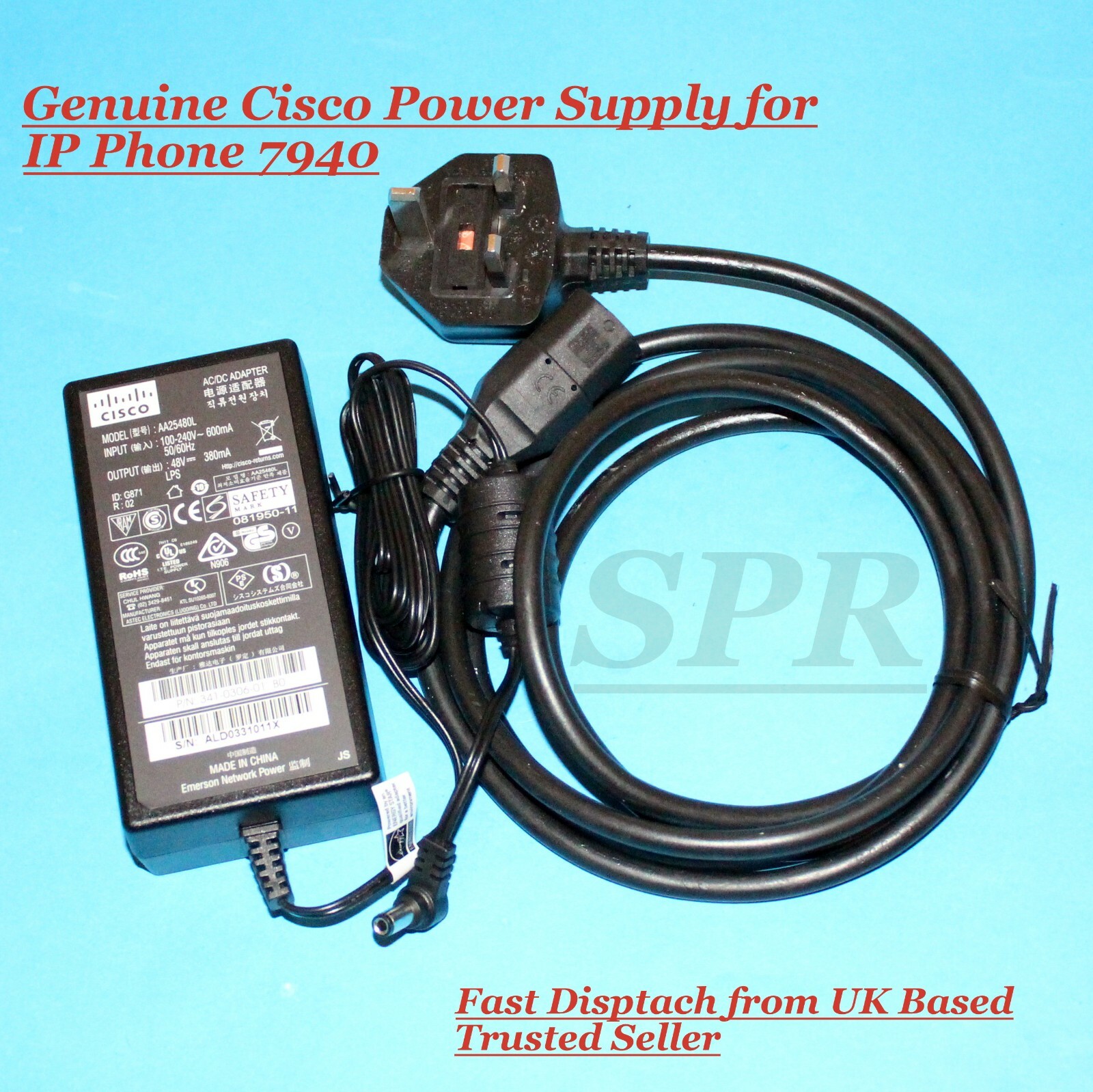 Genuine Original CISCO AC/DC Power Adapter Supply for IP Phone 7940 48V ...