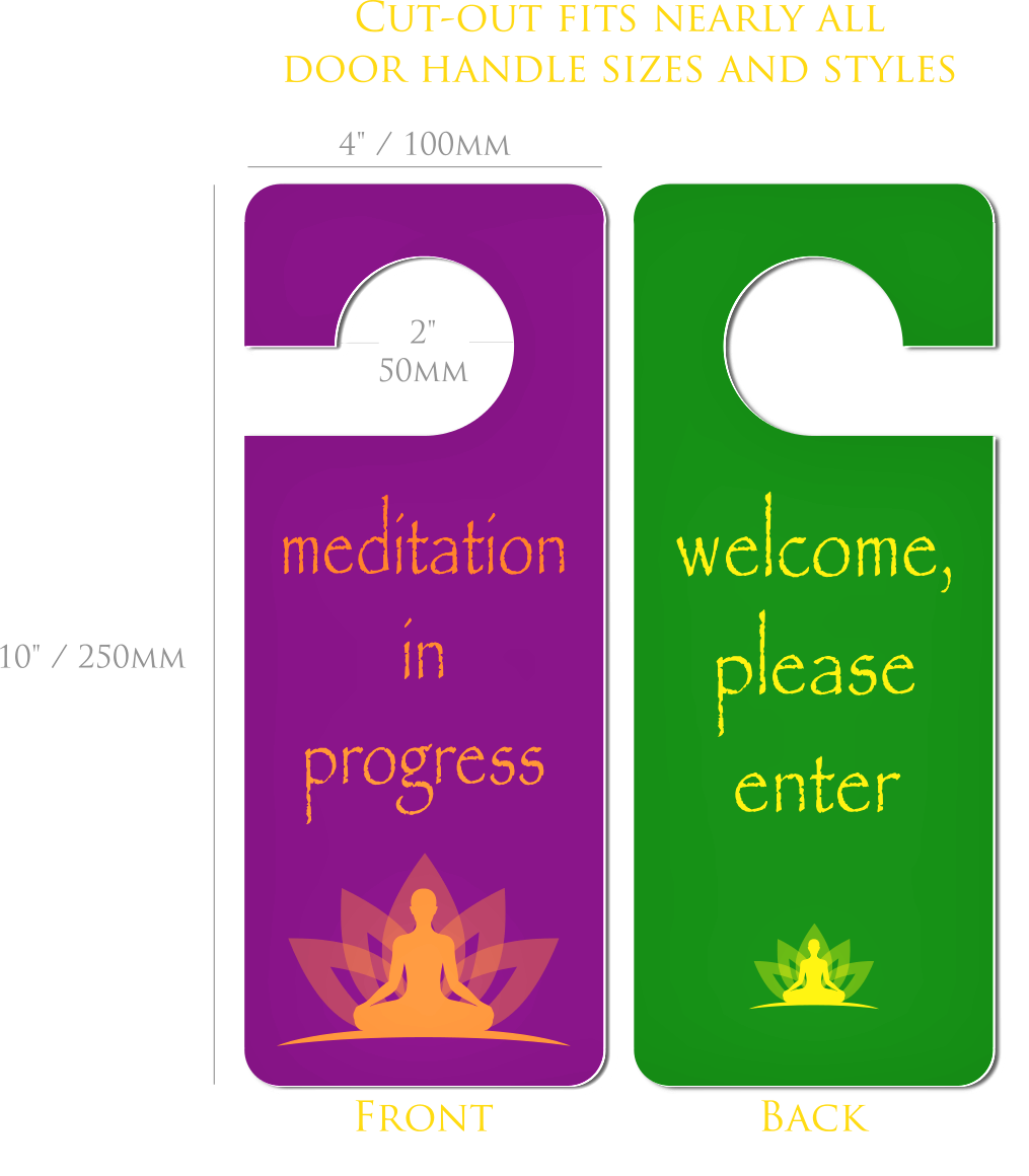 Meditation Door Sign - Not Disturb Hanger - Meditation in Progress ...