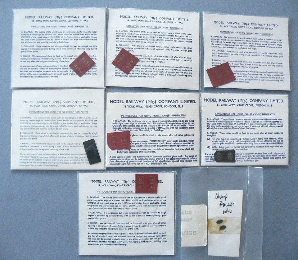 7 Packs Kings Cross OO EM Gauge 4mm LNWR / HR Loco Number & Works ...