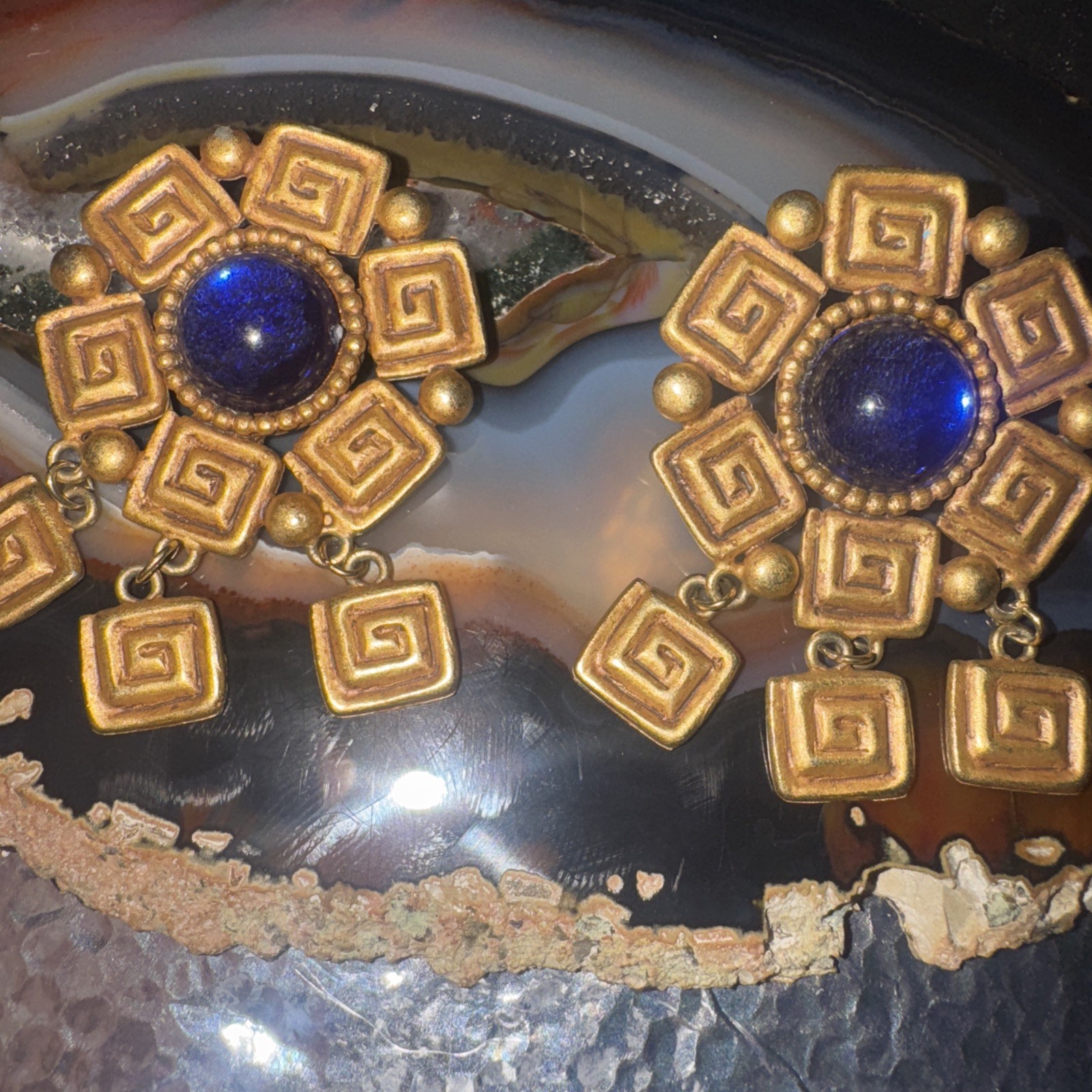 “it’s Greek To Me” Ancient Greek Keys Blue Gem Center… - Gem