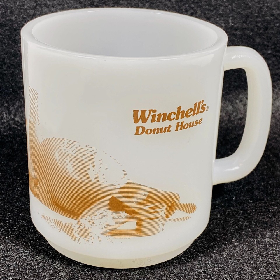 Vintage Winchell's Donut House White Milk Glass Glasbake Coffee Mug | eBay