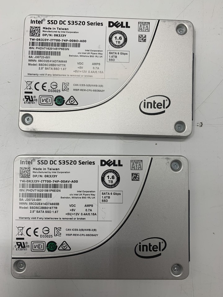 Lot of 19: Intel 2.5" SSD: SATA: Tested & Wiped: See Desc. 120/180GB/1 ...