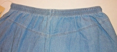 NWT Ladies 18 Soft Blue Cotton Denim Casual Pants Summer Elasticized ...