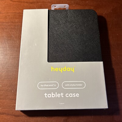 Heyday Black Folio Tablet Case For iPad Mini With Stylus Holder 8” New ...