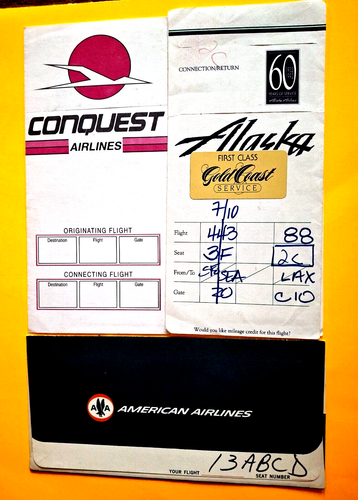 Conquest Airlines Alaska Airlines American Airlines Ticket Jackets | eBay