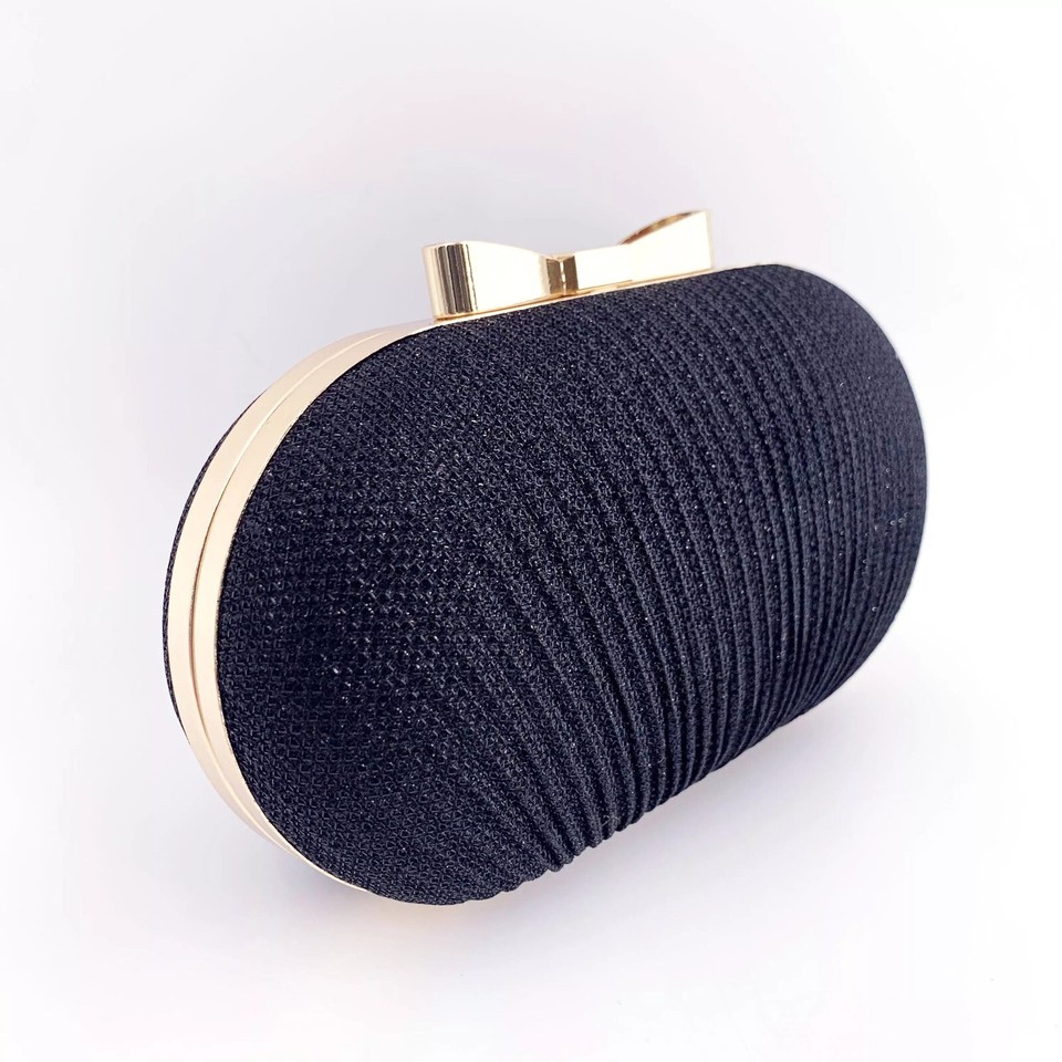 Women Small Evening Clutch Bag Purse Gold Black Silver Chain Shoulder ...