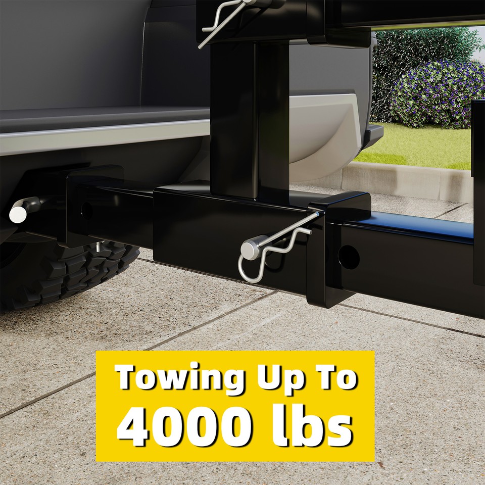 Dual 2" Trailer Hitch Receiver Rise-Drop Extender Adapter Tow Truck ...