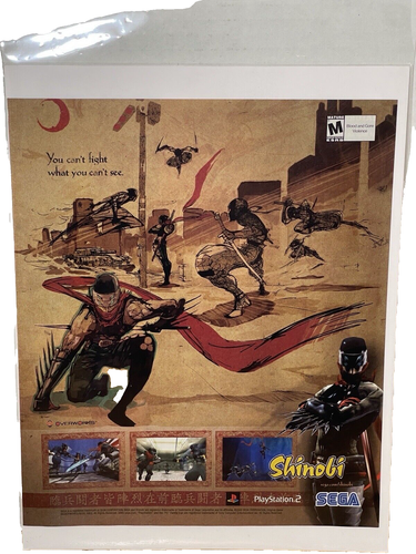 Shinobi PS2 Playstation 2 2002 Vintage Ad Print Art Official Promo Rare ...