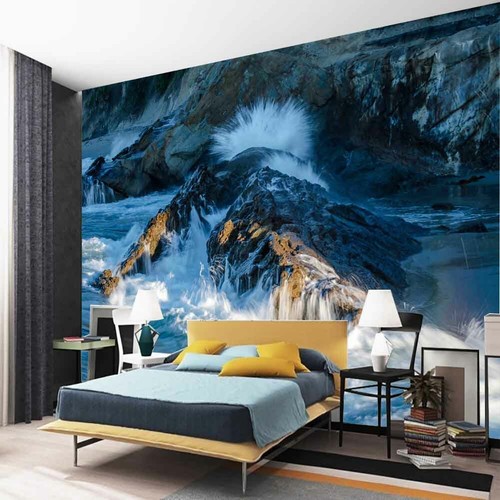 Sea Waves Rocks Full Wall Mural Photo Wallpaper Printing 3D Decor Kid ...