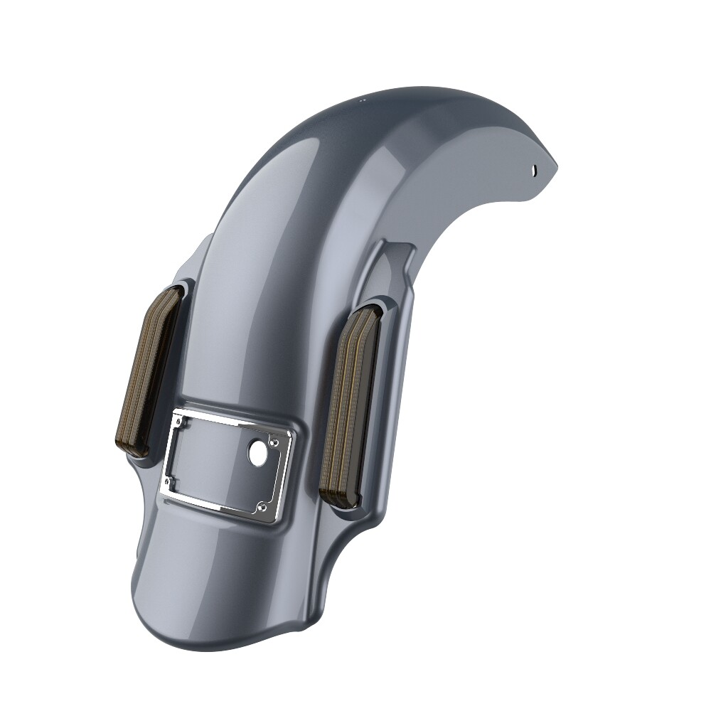 For 14+ Harley Dominator Stretched Extended Rear Fender Gauntlet Gray ...