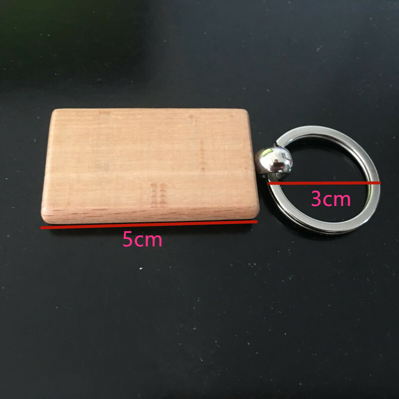 10x Plain Wooden Keyring Keychain Gift Bag Charm Tag Wood Key Ring ...