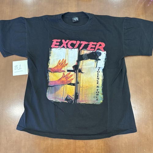 Vintage Exciter Band T Shirt Violence And Force Heavy Metal Chopped | eBay