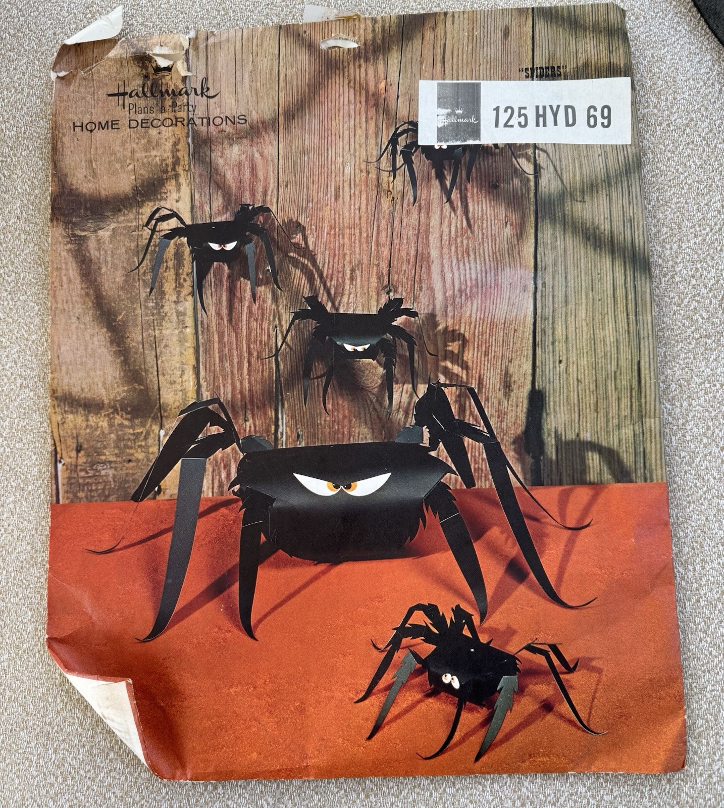Vintage Halloween Hallmark Paper Spiders Decorations | eBay