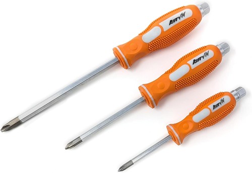 TRUE JIS Metric Screwdriver Set Solid Tang Screw Driver Drivers #1-2-3 ...
