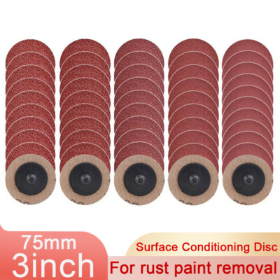 3'' 75mm 40/60/80/120 Grit Type R Sanding Discs Abrasive Tool Roll Lock ...