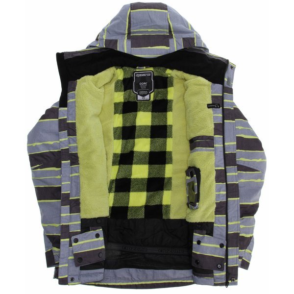 Ripzone Men's Snowboard Jacket 5000mm Core Fleece-Lined Gray Men’s Size ...