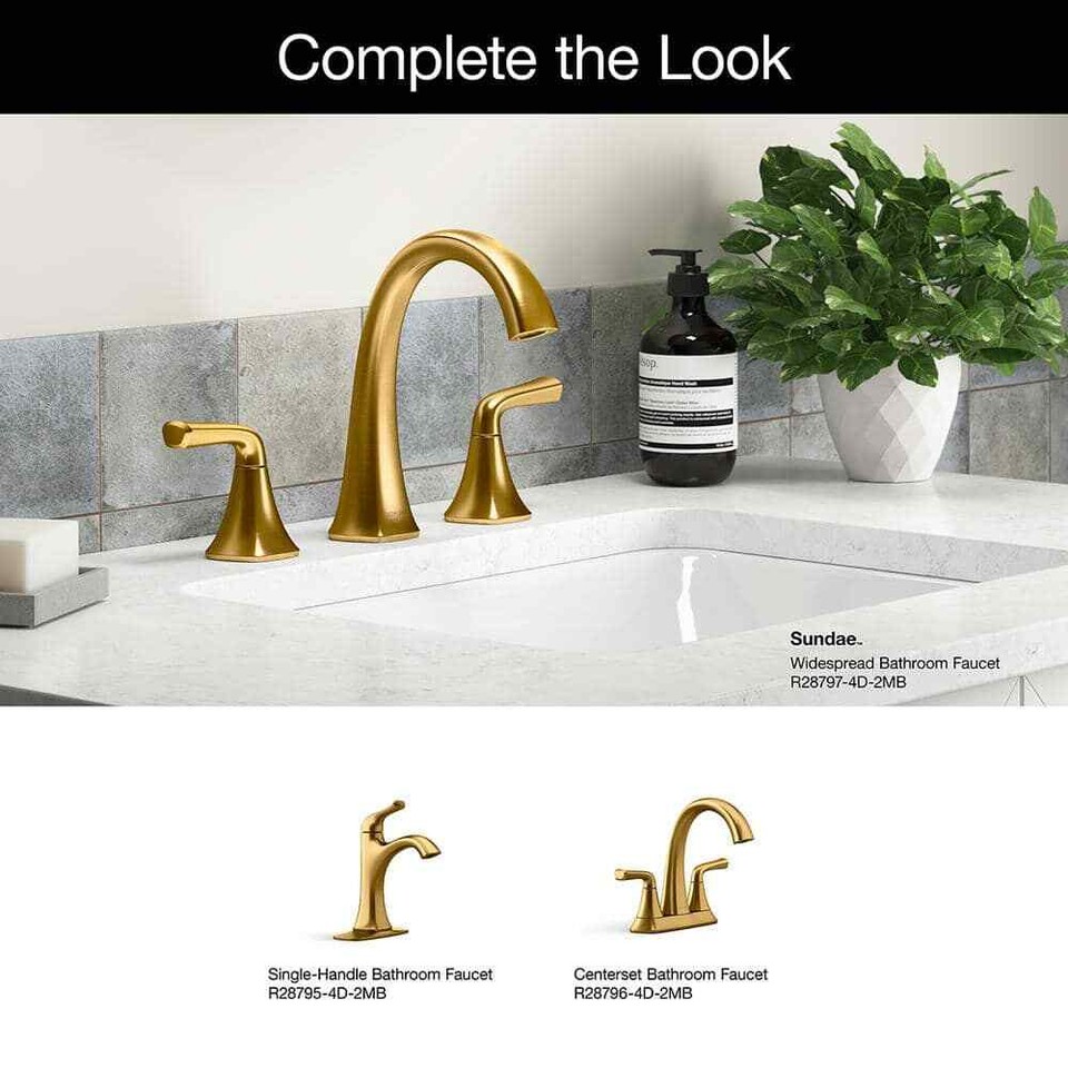 KOHLER Sundae 8 in. Widespread Double Handles Bathroom Faucet ...