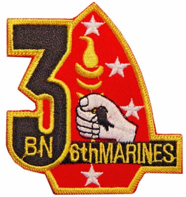 USMC 3RD BATTALION 6TH MARINES Embroidered ShouldePatch 2-9/16 X 2-15/ ...