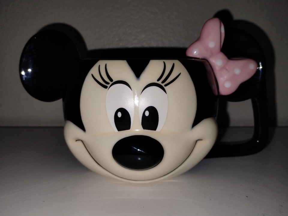Minnie Mouse Authentic Disney Store Coffee Mug Cup 3D Ears Pink Bow ...