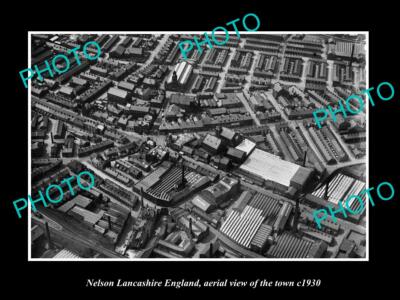 OLD 6 X 4 HISTORIC PHOTO OF NELSON LANCASHIRE ENGLAND TOWN AERIAL VIEW ...
