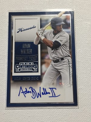 Adam Walker 2015 Panini Contenders Prospect Ticket Autograph Baseball ...