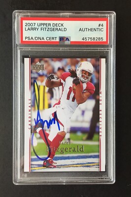 2007 Arizona Cardinals Larry Fitzgerald Signed Autographed graded card ...