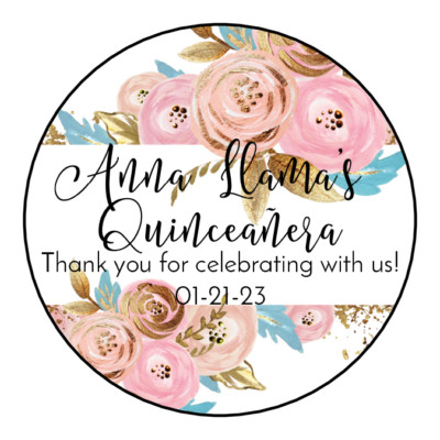 Quinceanera Mis Quince Favors Tags 36 Labels Sticker 15th personalized ...