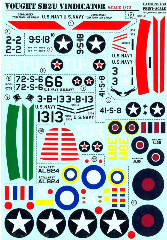 Print Scale Decals 1/72 VOUGHT SB2U VINDICATOR Dive Bomber | eBay