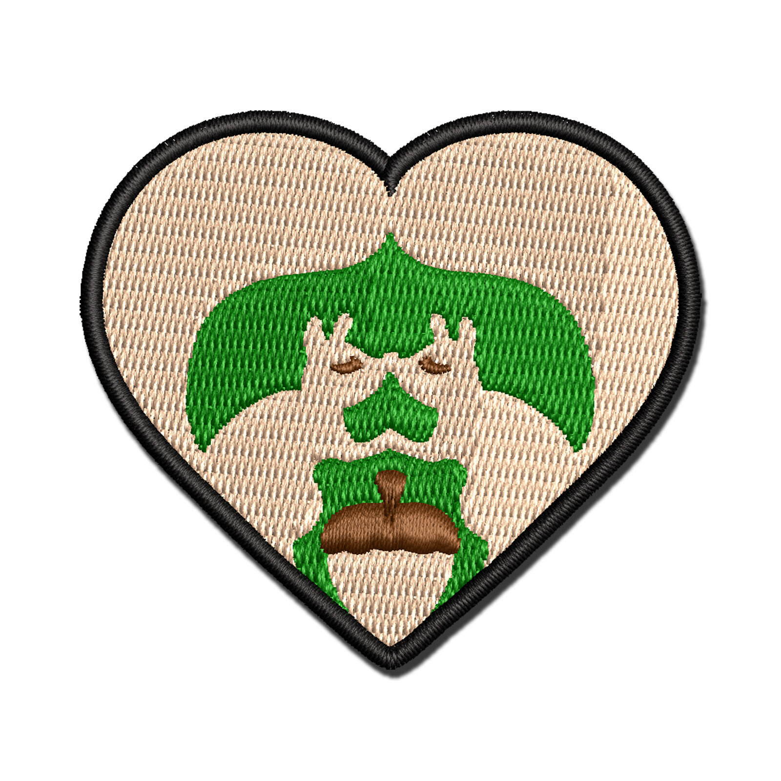 Kissing Squirrels Heart Acorn Multi-Color Embroidered Iron-On Patch ...