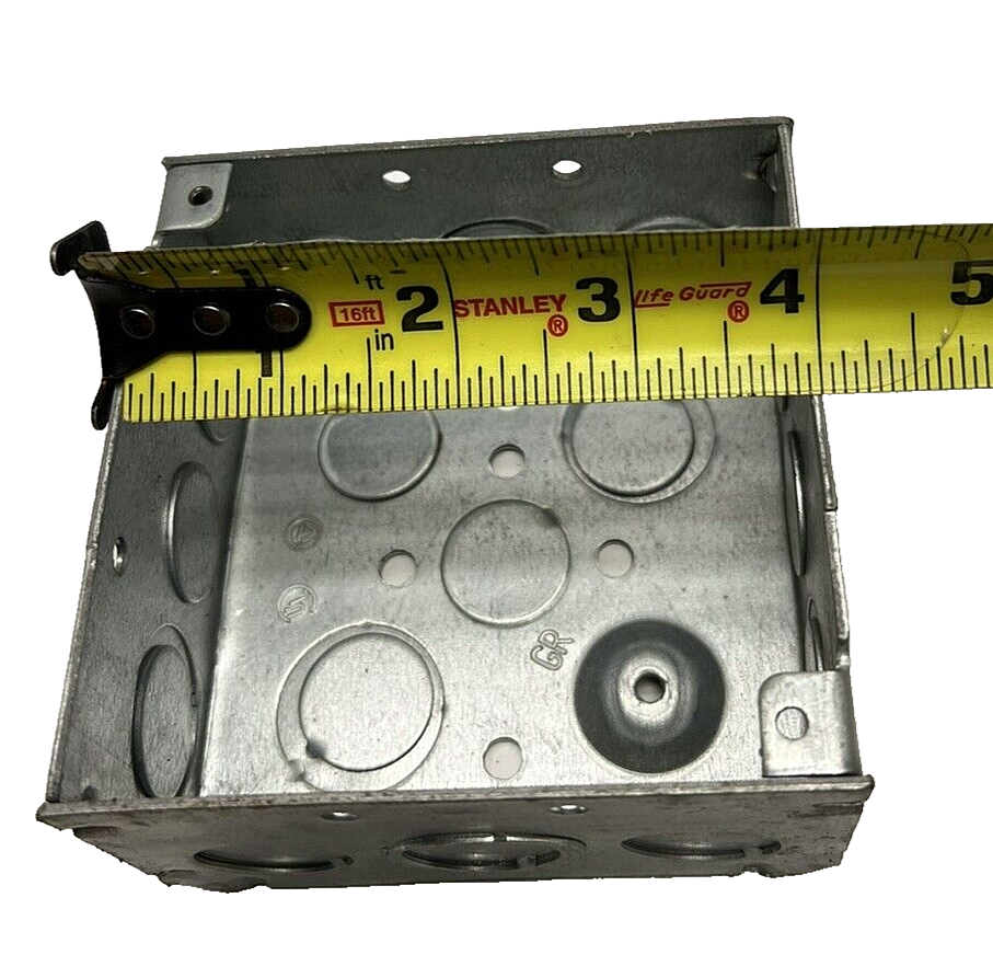 Raco Gray Galvanized Steel 2-Gang Square Ceiling/Wall Electrical Box 4 ...