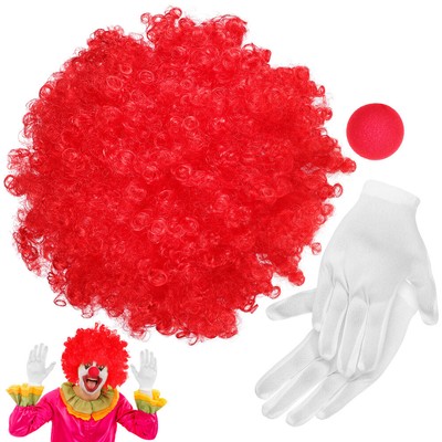 Wig Halloween Costumes Clown Nose Cosplay Curly Wigs Outfit | eBay