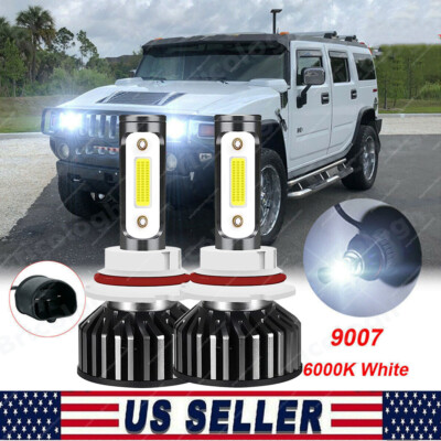 2X 9007 6500K Front LED Headlight Bulbs Hi/Lo Beam Kit for Hummer H2 ...