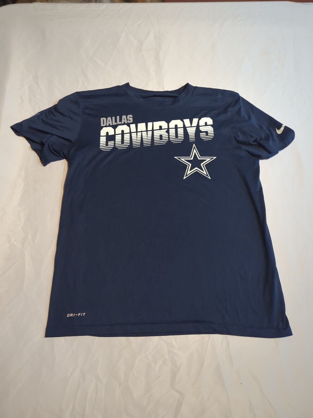 Nike Dry Fit Dallas Cowboys Logo Navy Blue Short Slee… - Gem