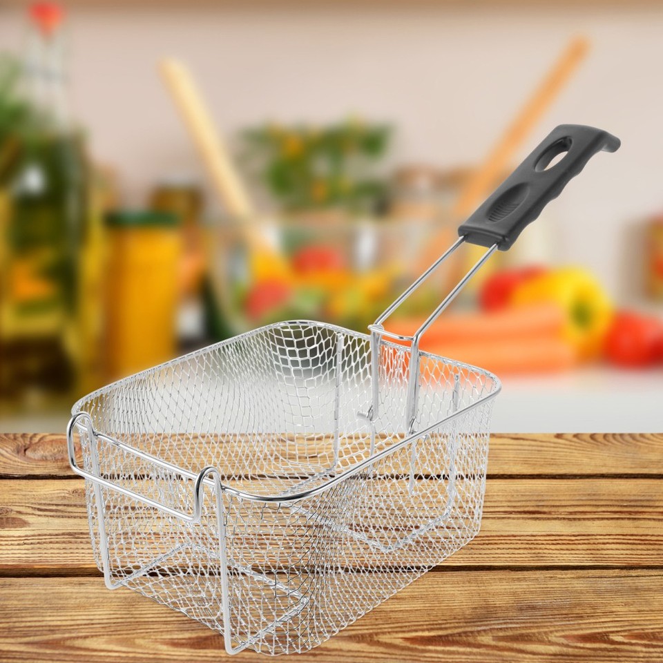 Dual Deep Fryer Stainless Steel Frying Screen Wire Basket Strainer ...