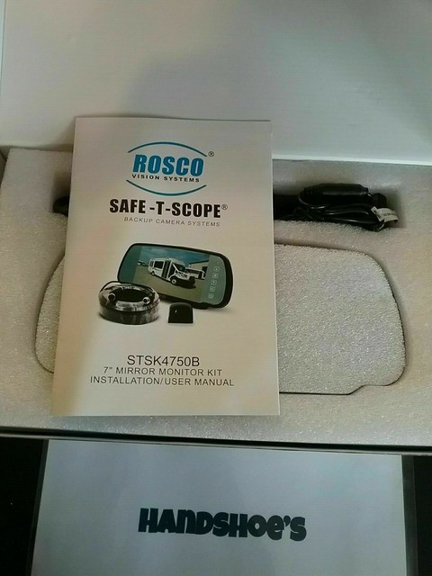 Rosco Backup Camera Kit w/ 7" Windshield Mirror Monitor Black Camera ...