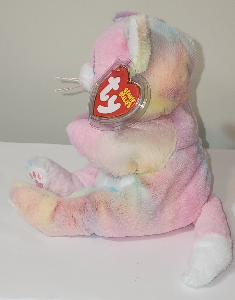 Ty Beanie Baby Bellies JENNI Tie Dyed Kitty Cat 6" NEW Plush Stuffed ...